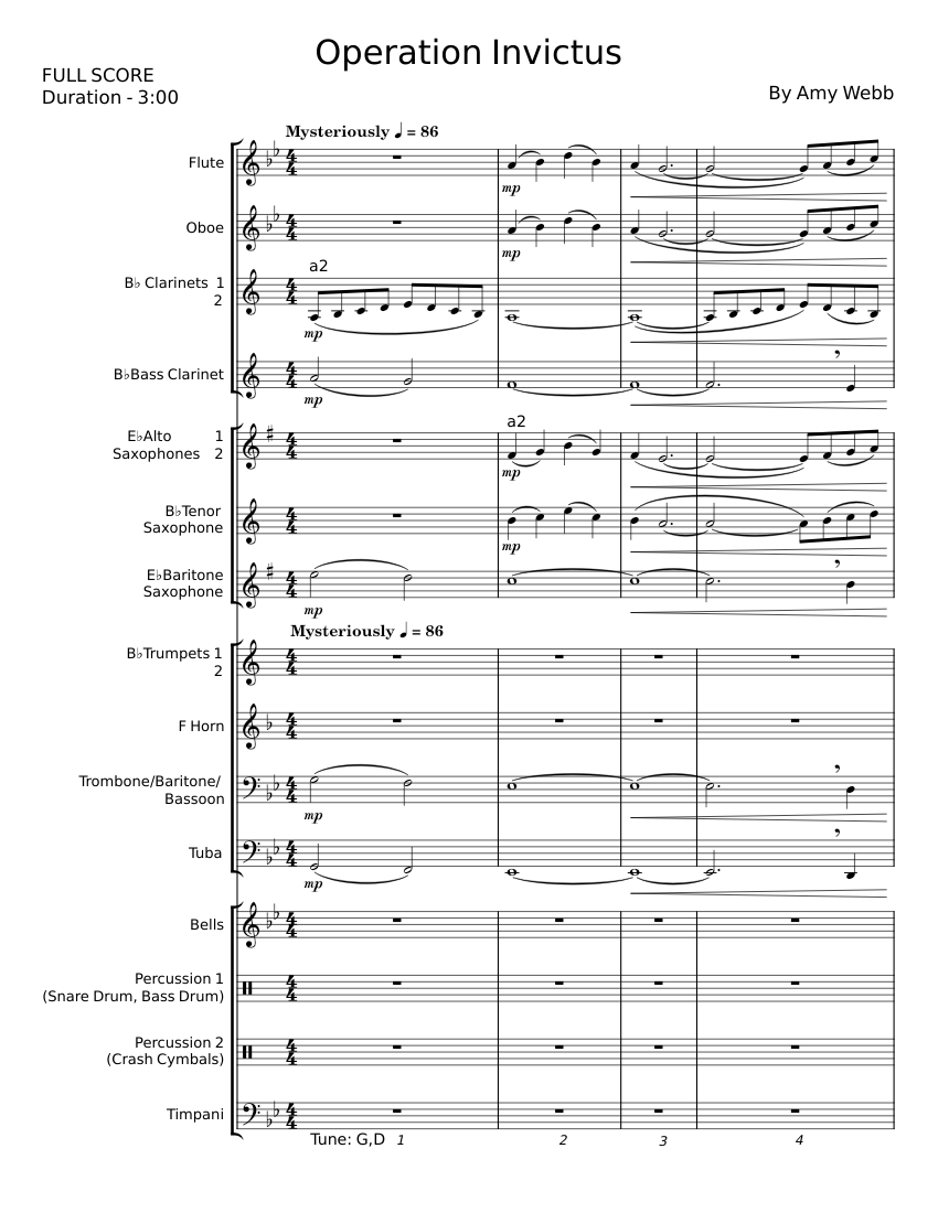 Operation Invictus – Amy Webb Sheet Music for Trombone, Tuba, Flute ...