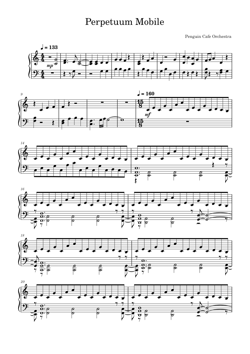 Perpetuum mobile – Penguin Cafe Orchestra Perpetuum Mobile Sheet music for Piano (Solo ...