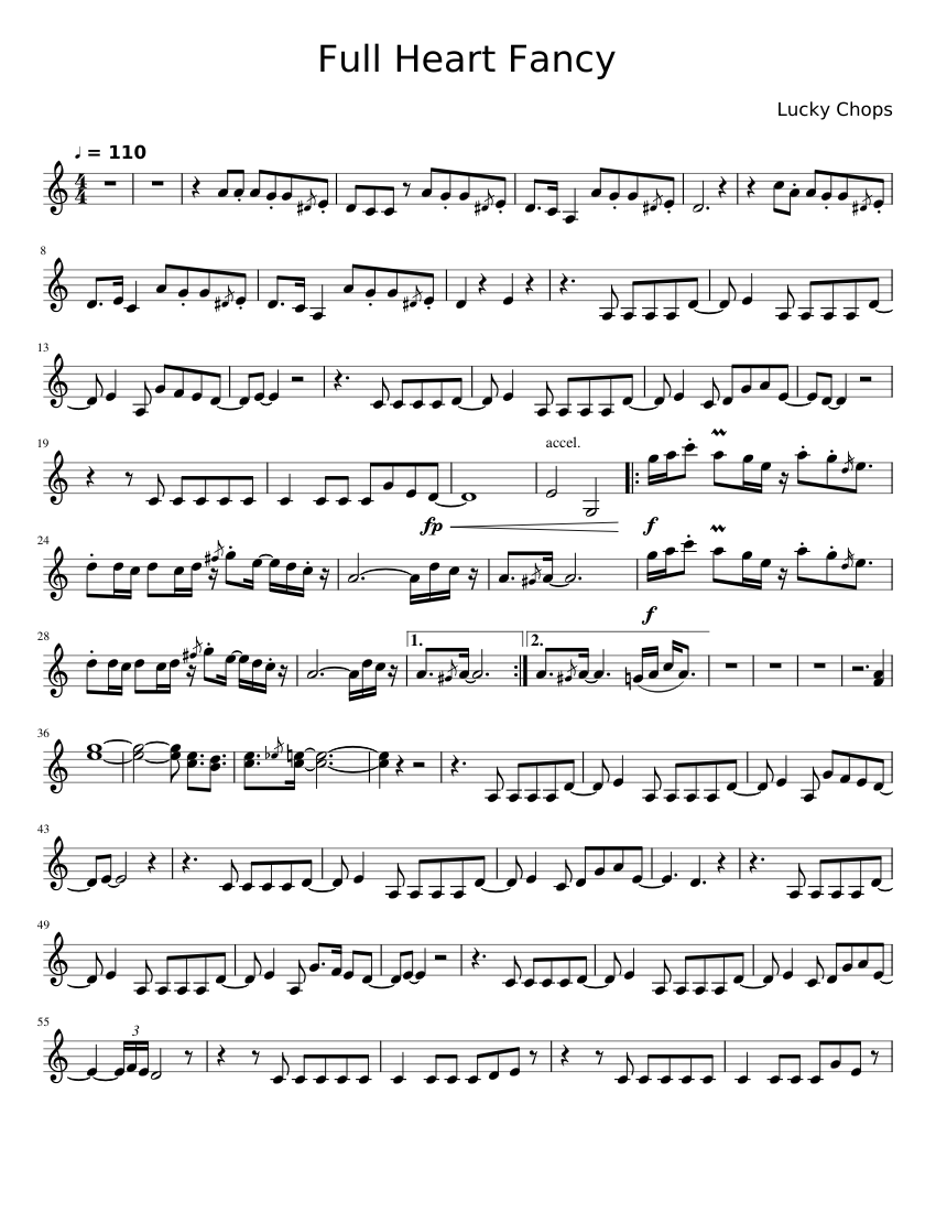Full_Heart_Fancy sib Sheet music for Clarinet in b-flat (Solo ...
