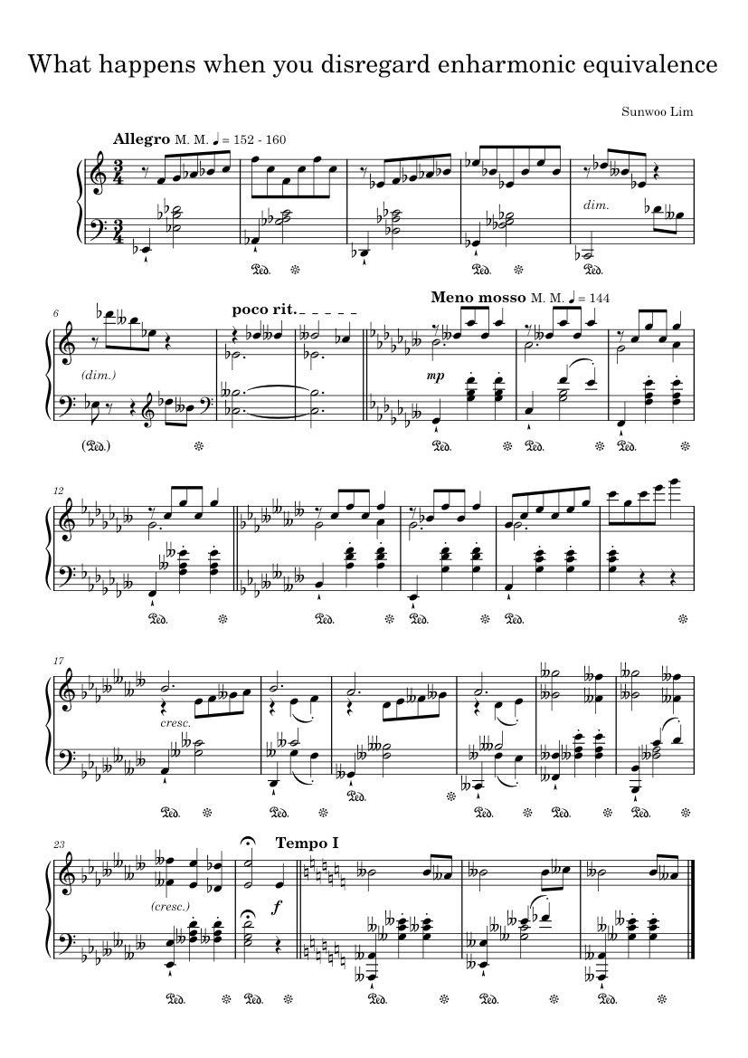 What happens when you disregard enharmonic equivalence Sheet Music for ...