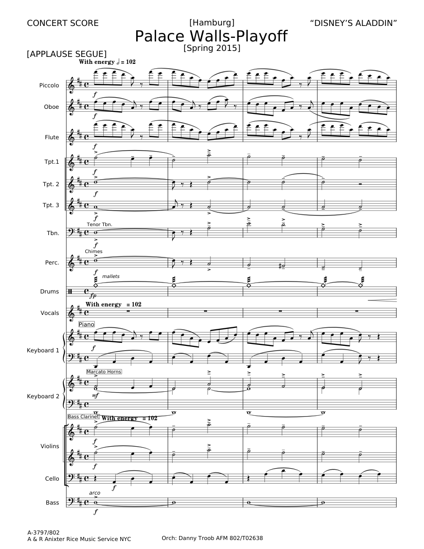 These Palace Walls - Misc Cartoons Sheet music for Piano, Trombone ...