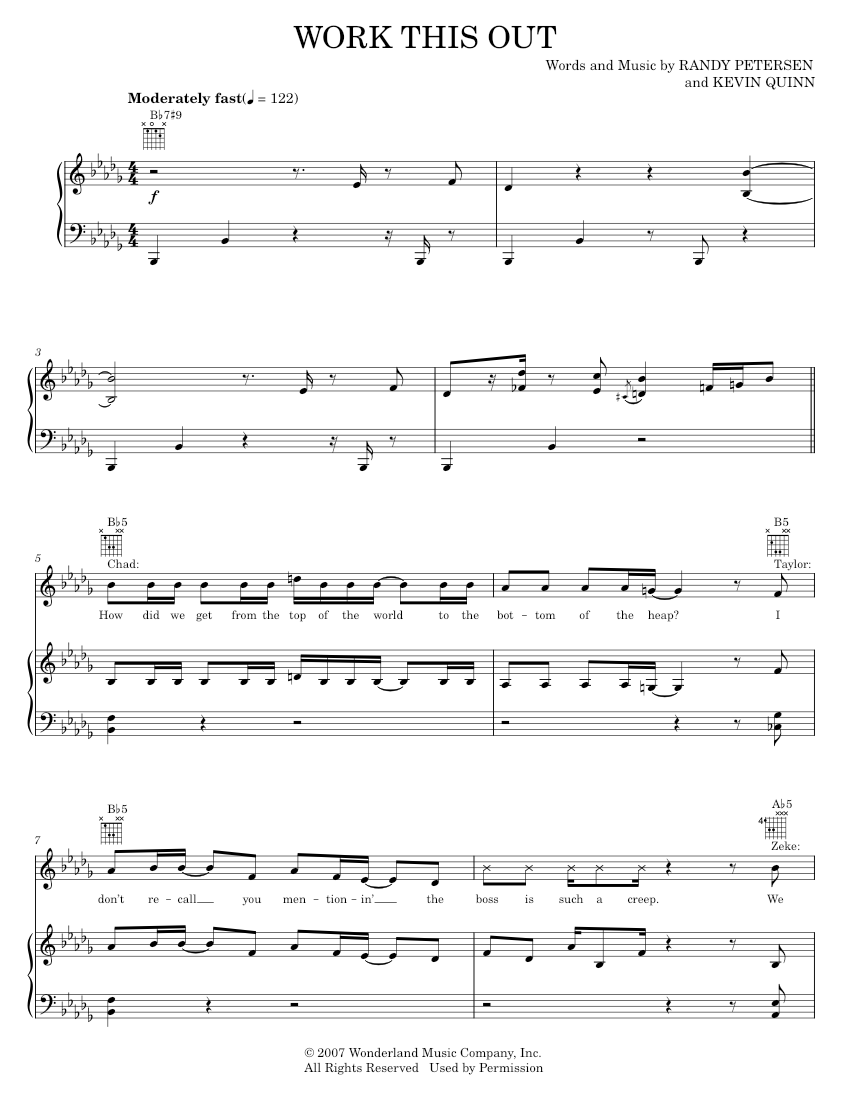 Play Official version of Work This Out Sheet Music by High School ...