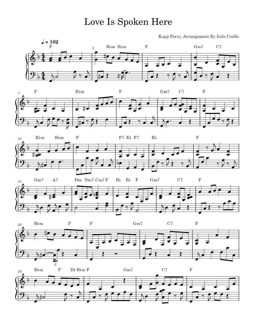 Love is spoken here – Janice Kapp Perry Sheet music for Piano (Piano ...