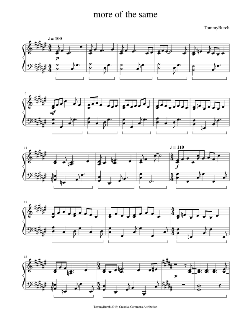 more of the same Sheet music for Piano (Solo) Easy | Musescore.com