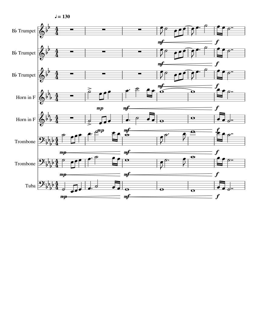 For Brass Ensemble Sheet music for Trombone, Tuba, Trumpet in b-flat ...