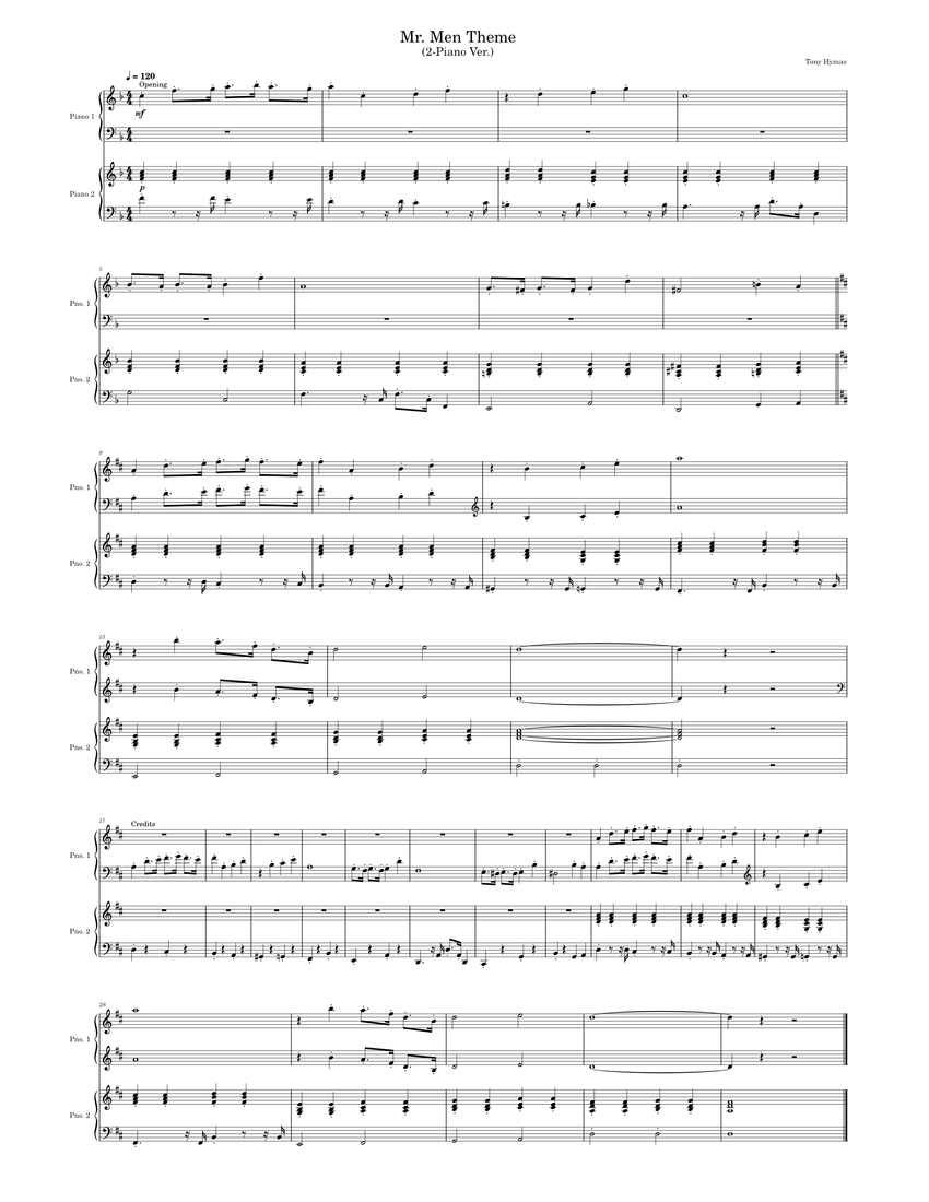 Mr. Men Original Theme – Tony Hymas Mr. Men Theme (2-Piano Version ...