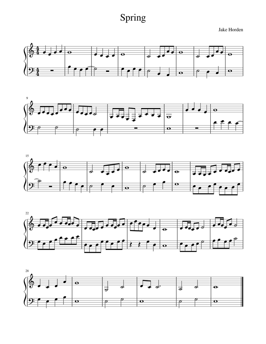 Spring Sheet music for Piano (Solo) | Musescore.com