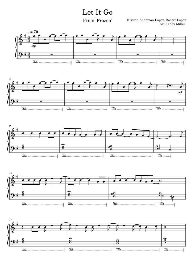 Let It Go Sheet music for Piano (Solo) | Musescore.com