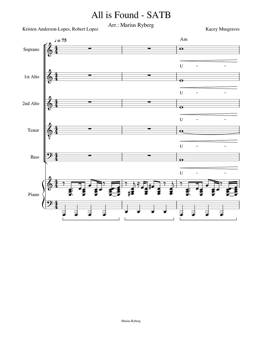 All Is Found SAATB Sheet music for Piano, Soprano, Alto, Tenor & more ...