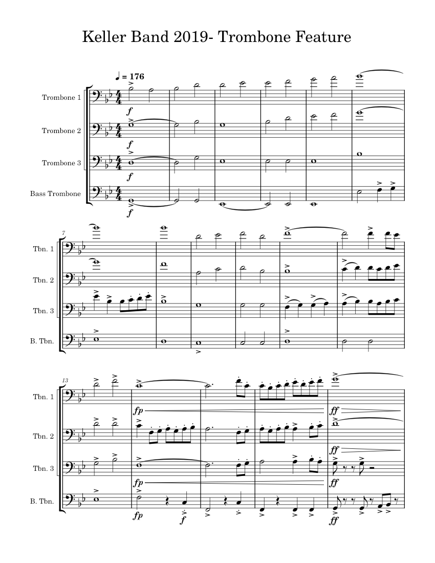 Keller Band 2019- Trombone Feature Sheet Music for Trombone (Mixed ...