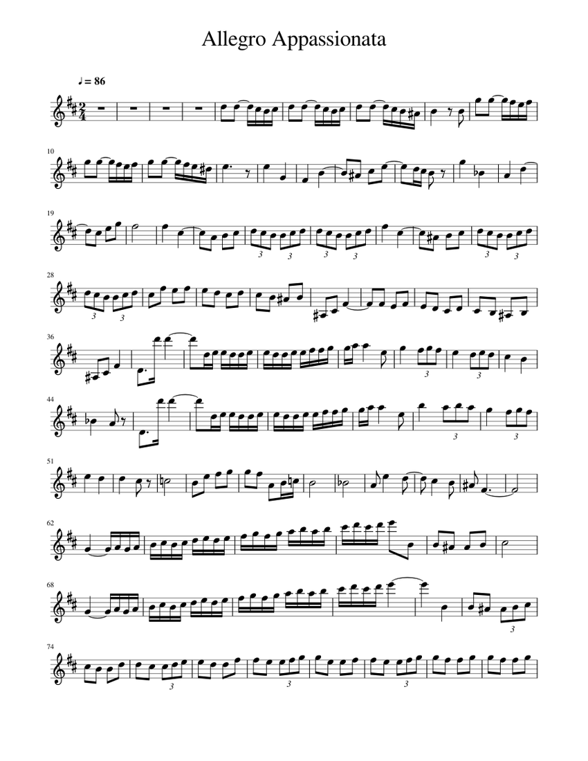 11 Allegro Appassionata Sheet music for Piano (Solo) Easy | Musescore.com