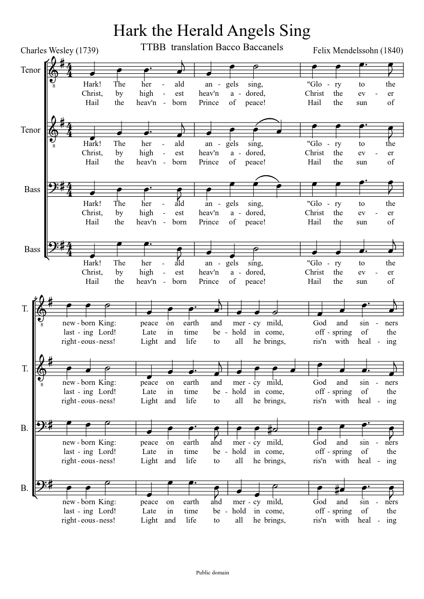 Hark The Herald Angels Sing Sheet Music For Guitar
