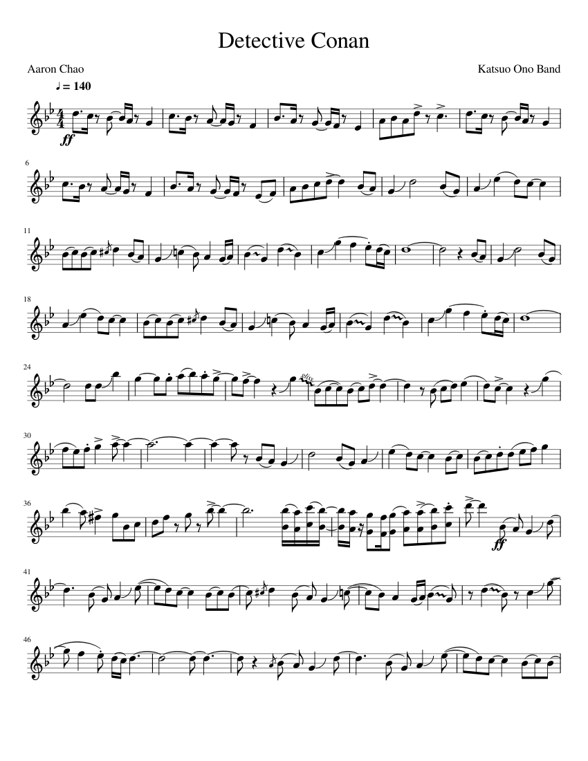 Detective Conan Sheet music for Trumpet in b-flat (Solo) | Musescore.com
