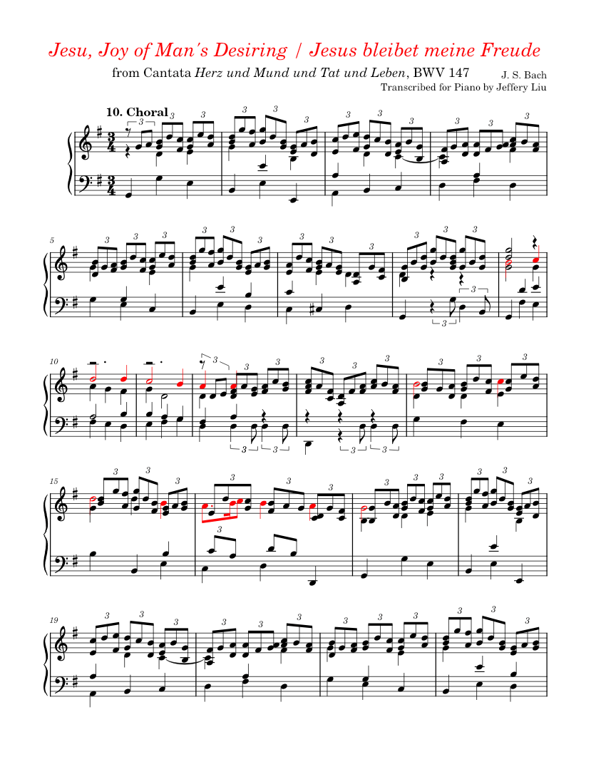 Jesus bleibet meine Freude / Jesu, Joy of Man's Desiring from BWV 147 ...