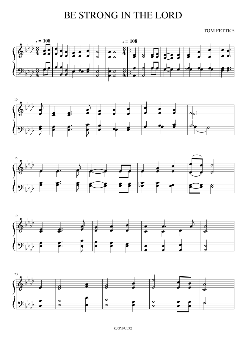 BE STRONG IN THE LORD Sheet music for Piano (Solo) Easy | Musescore.com