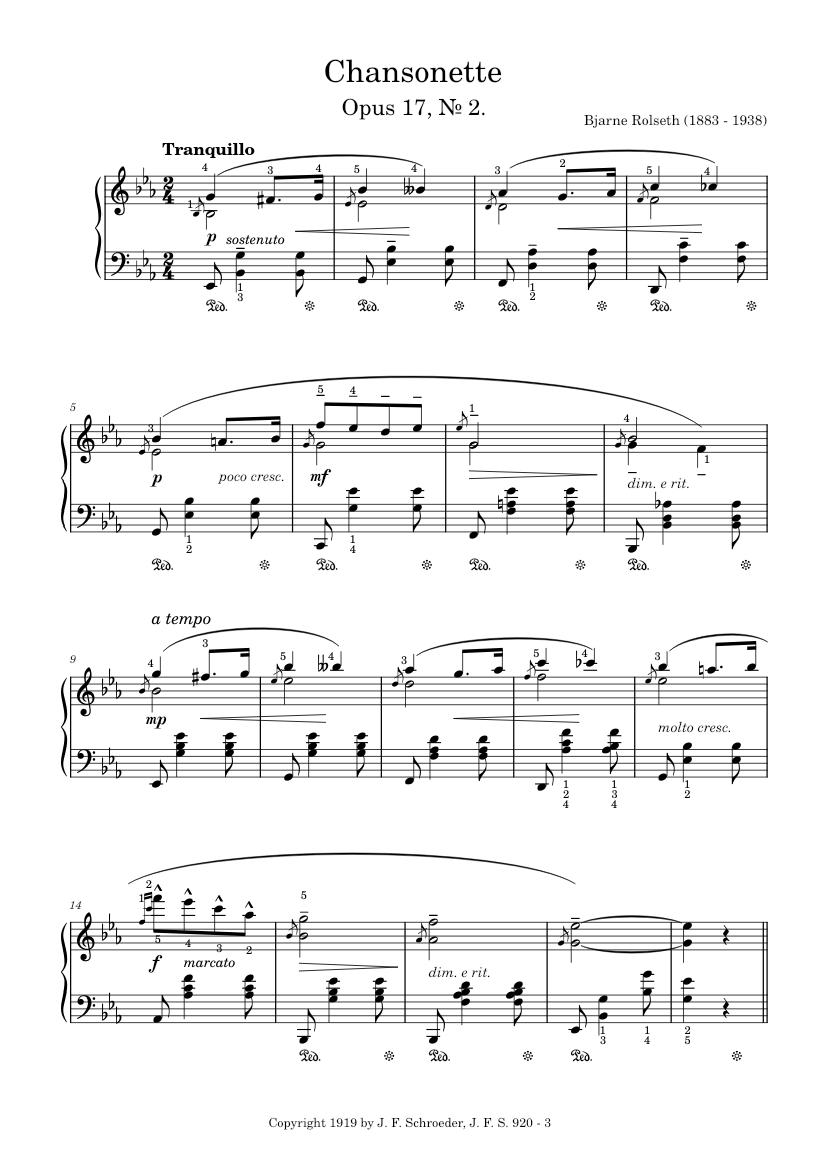 Chansonette Sheet music for Piano (Solo) | Musescore.com