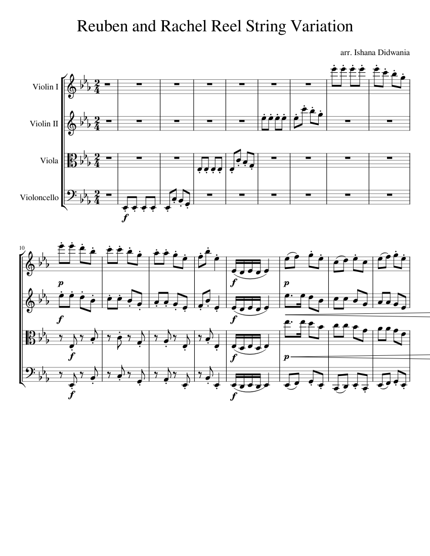Reuben and Rachel Reel String Variation Sheet music for Violin, Viola ...