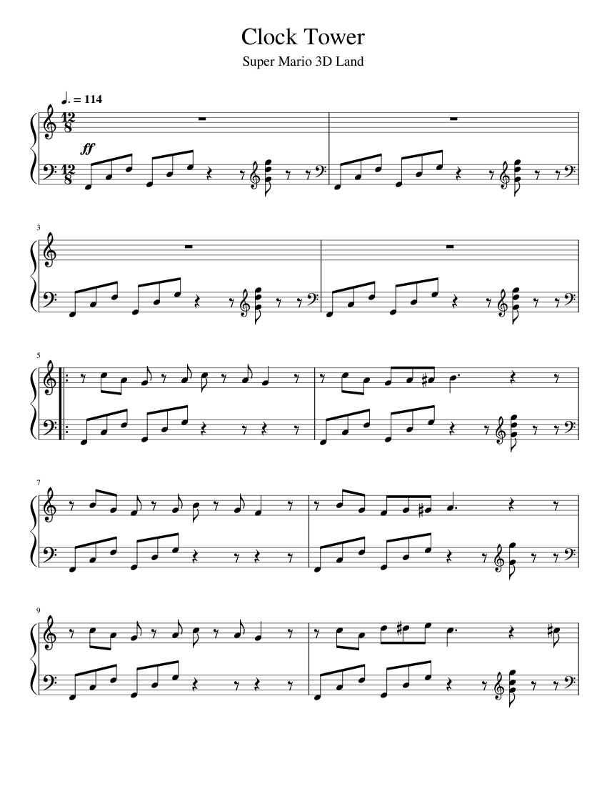 Clock Tower Sheet music for Piano (Solo) | Musescore.com