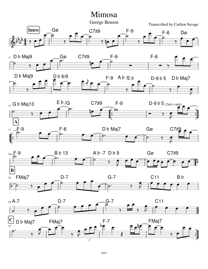 Mimosa Sheet music for Piano (Solo) Easy | Musescore.com