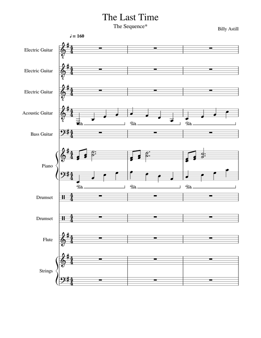 The Last Time Sheet music for Piano, Flute, Guitar, Bass guitar & more ...