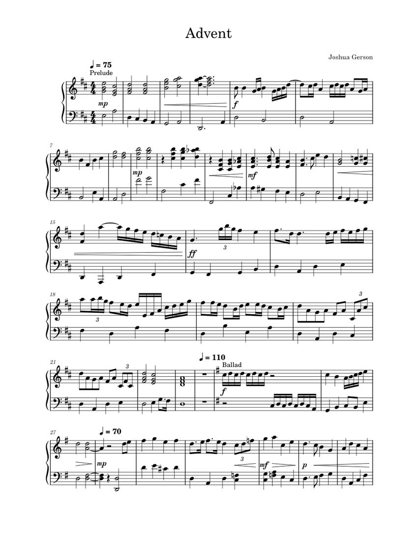 Advent Sheet music for Piano (Solo) | Musescore.com