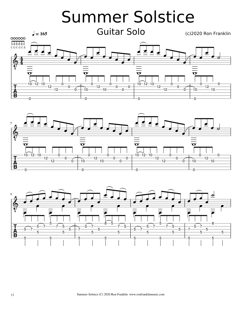 Summer Solstice Sheet music for Guitar (Solo) | Musescore.com
