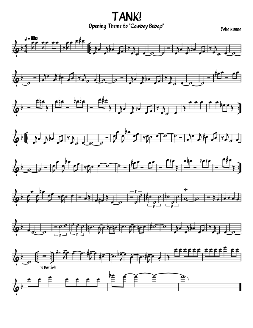 TANK! Sheet music for Piano (Solo) Easy | Musescore.com