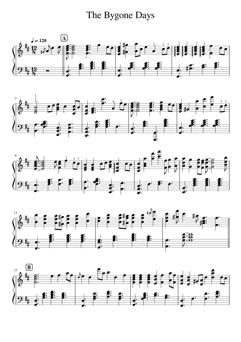 The Bygone Days – Joe Hisaishi Sheet Music for Piano (Solo) | MuseScore.com