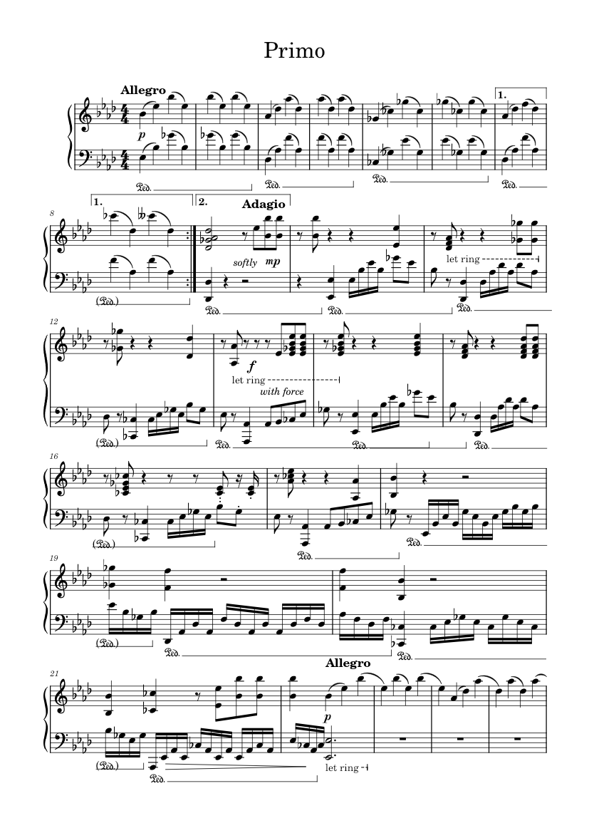 Primo Sheet music for Piano (Solo) | Musescore.com