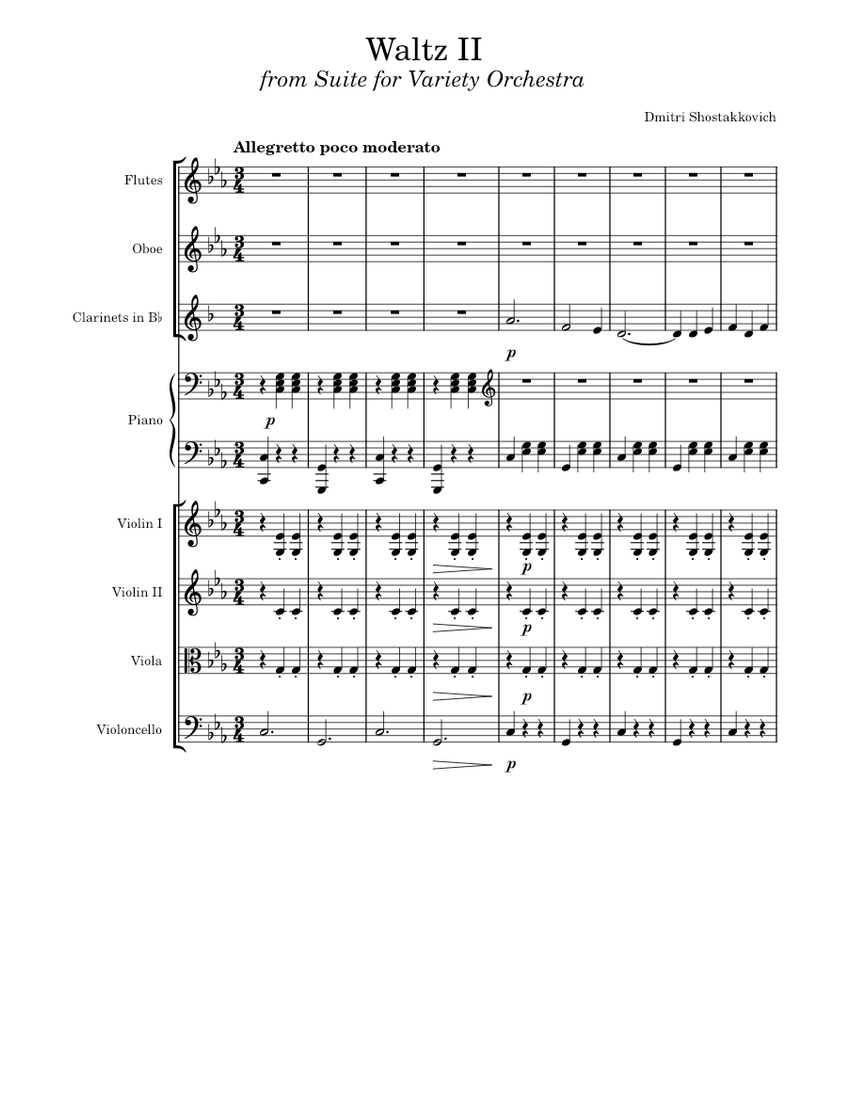 Waltz from Jazz Suite - piano tutorial