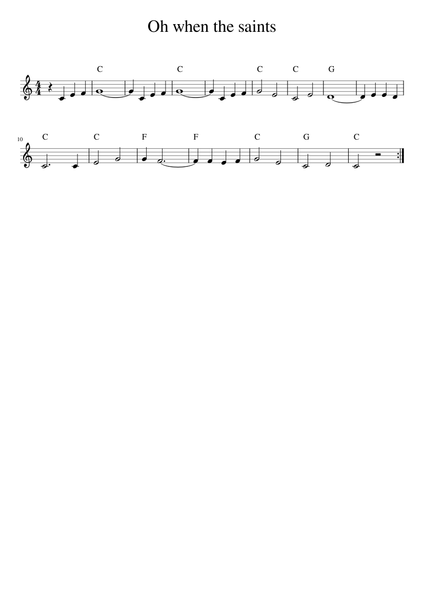 Oh When The Saints Sheet music for Piano (Solo) Easy | Musescore.com