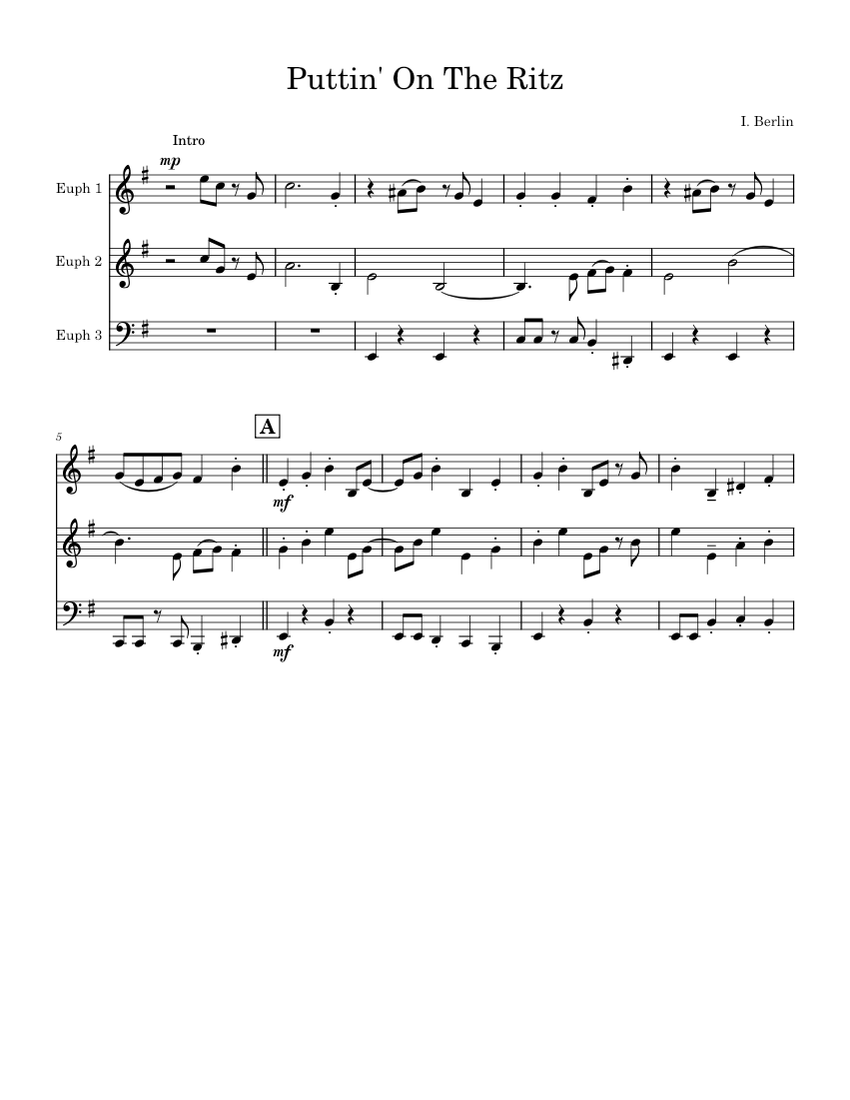 puttin on the ritz Sheet music for Piano (Brass Trio) | Musescore.com