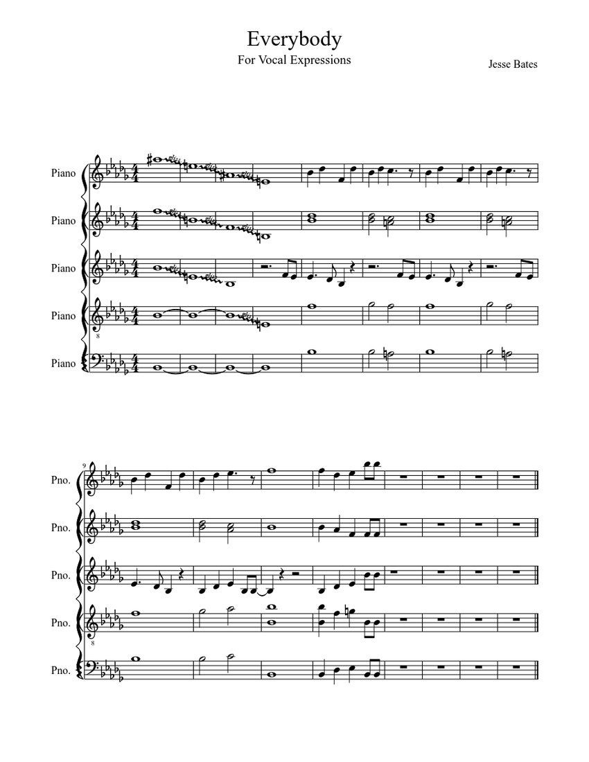 Everybody Sheet music for Piano (Mixed Quintet) | Musescore.com