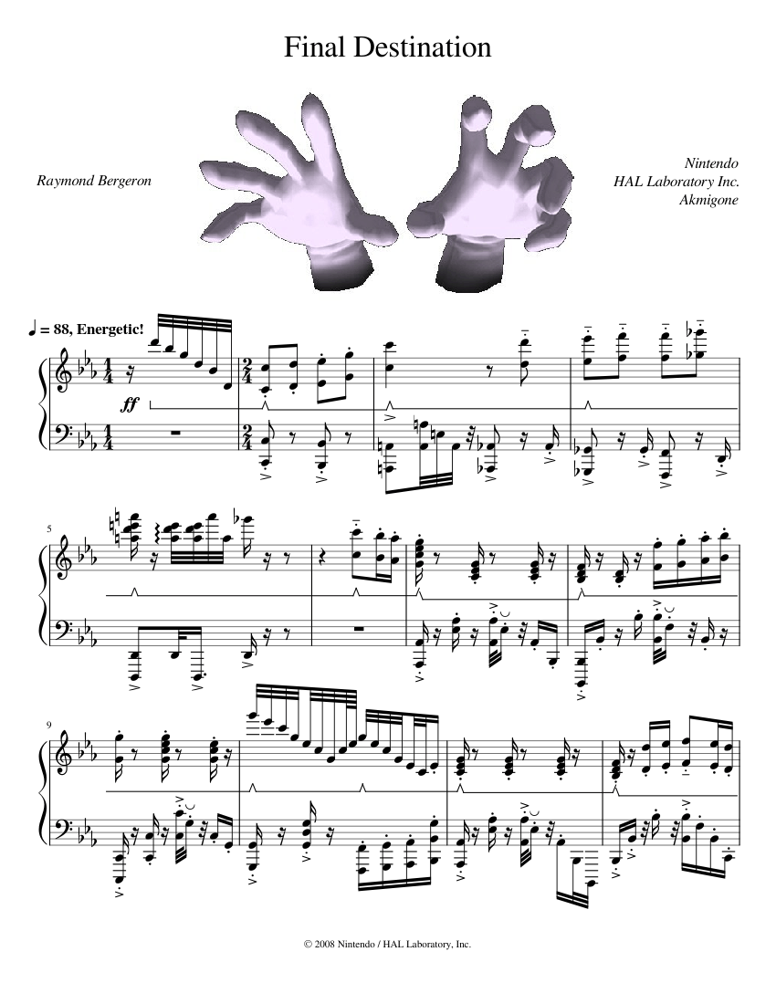 Final Destination - Super Smash Bros. Brawl Sheet music for Piano (Solo ...