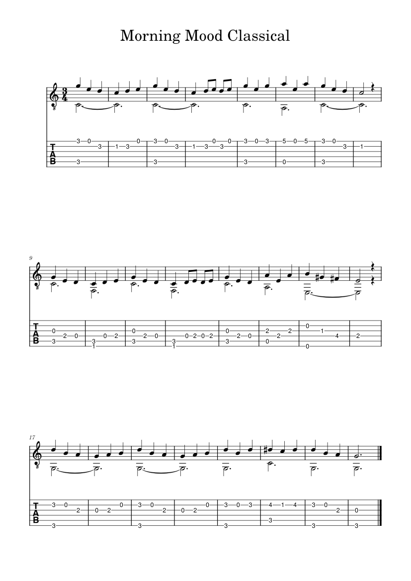 Morning mood – Edvard Grieg Sheet music for Guitar (Solo) | Musescore.com