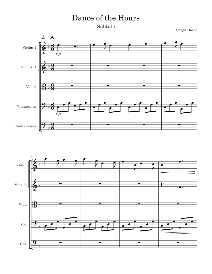 Dance of the Hours Sheet music for Strings group (String Quartet ...
