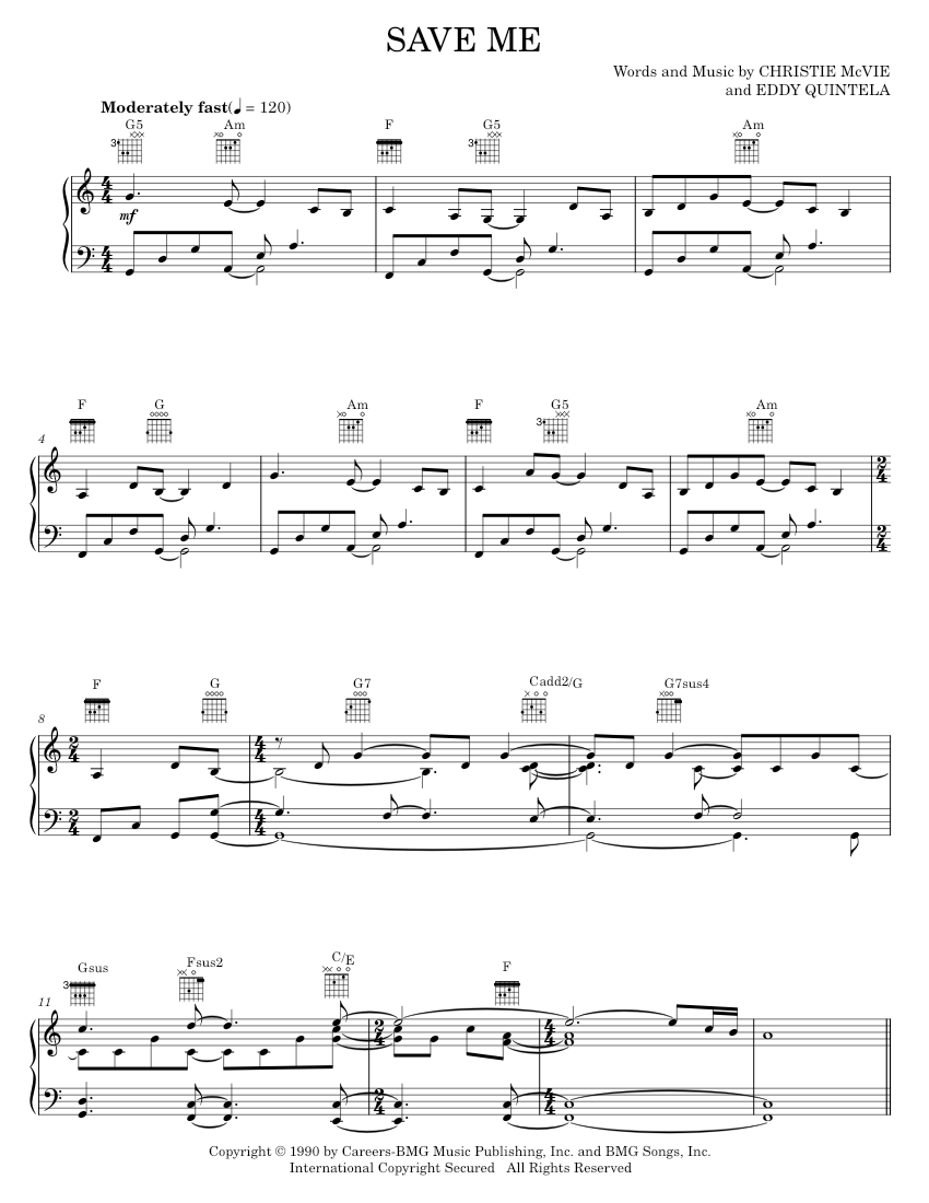 Play Official version of Save Me sheet music by Christine McVie for ...