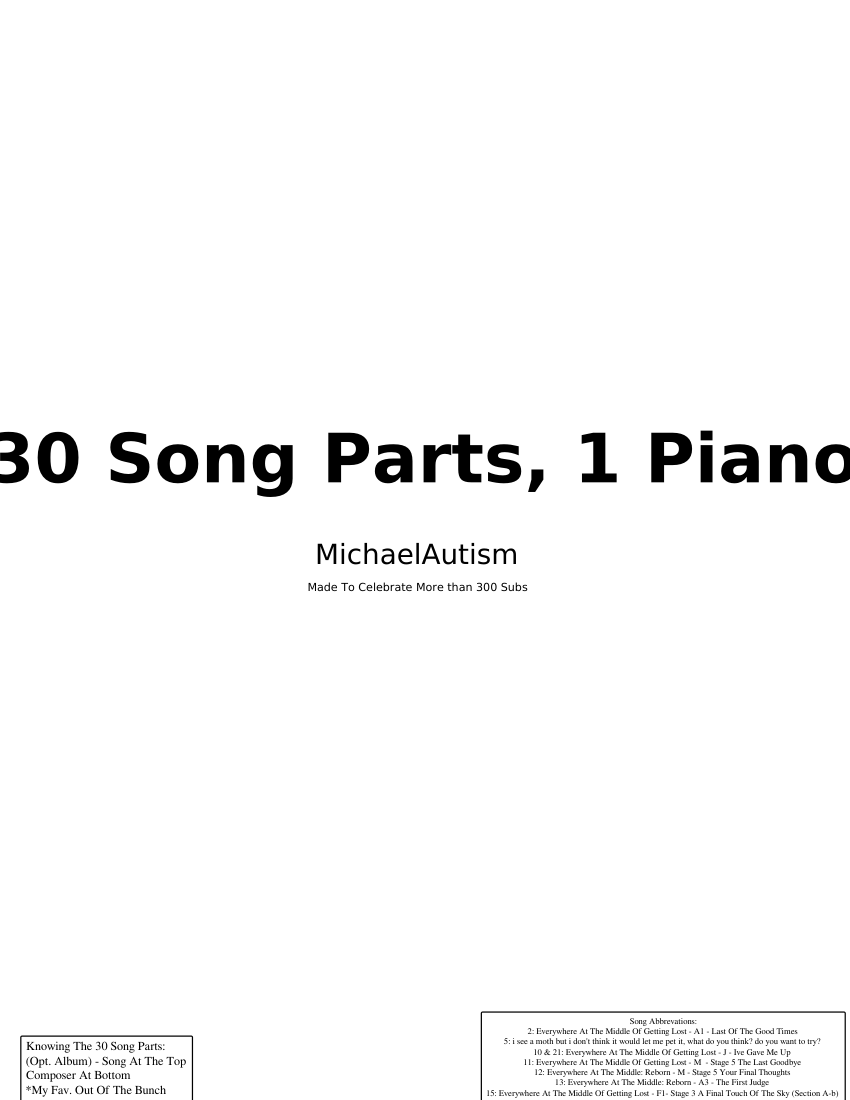 30 Song Parts, 1 Piano Sheet music for Piano, Crash (Solo) | Musescore.com