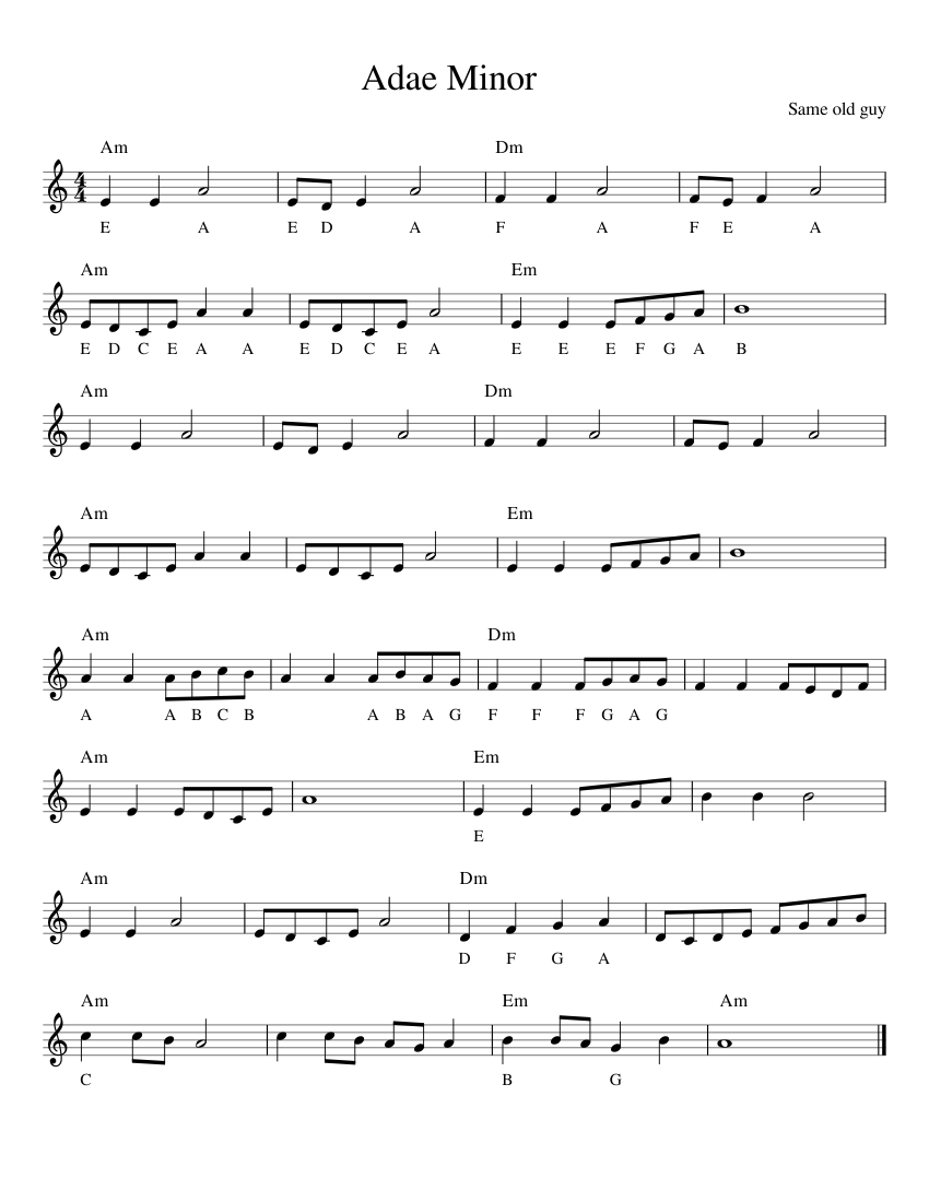 ADAE Sheet music for Piano (Solo) Easy | Musescore.com