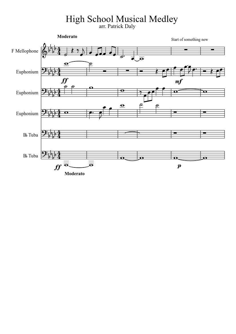 High School Musical Medley Sheet music for Tuba (Brass Duet ...