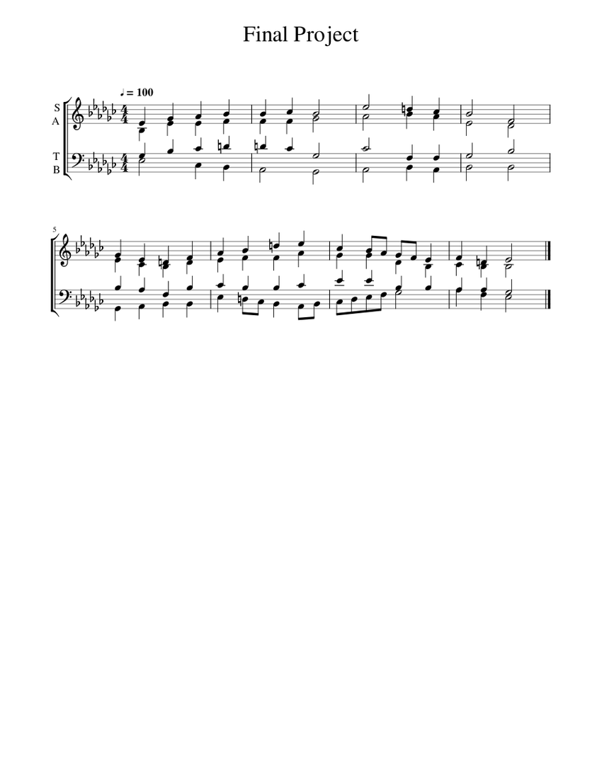 Final_Project [alfa] Sheet music for Female, Male (Choral) | Musescore.com
