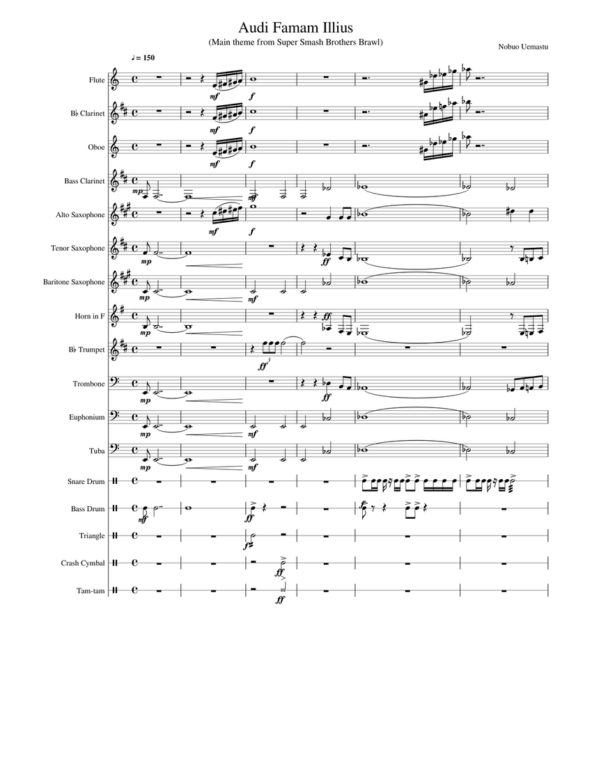 Audi Famam Illius Sheet music for Trombone, Euphonium, Tuba, Flute ...