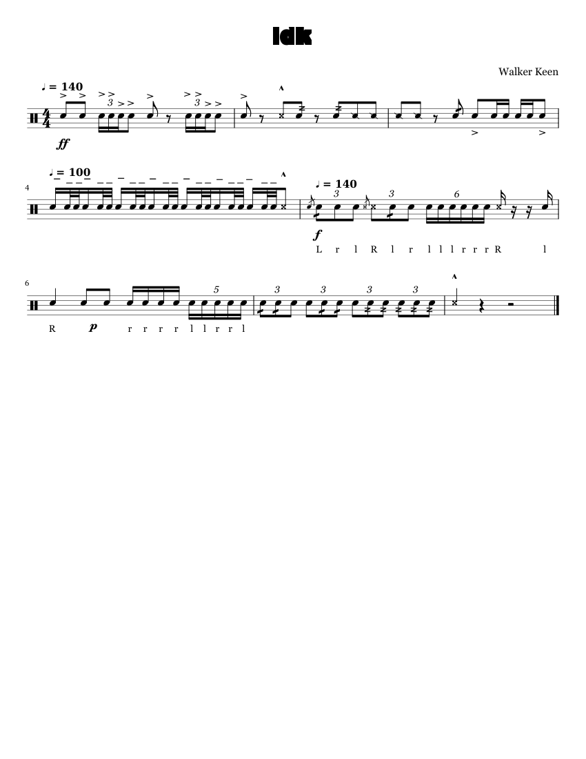 idk Sheet music for Snare drum (Solo) | Musescore.com