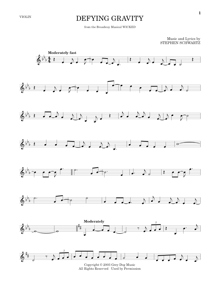 Play Official version of Defying Gravity (from Wicked) Sheet Music by ...
