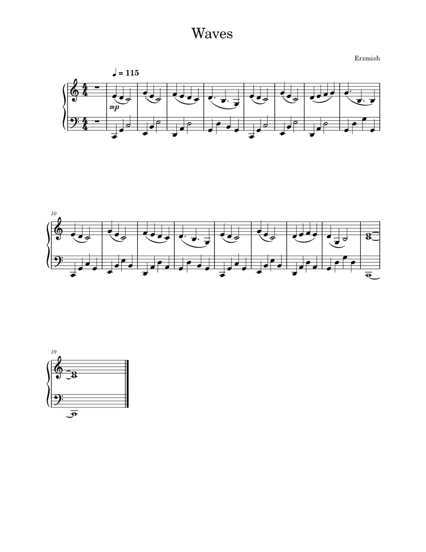 Waves Sheet music for Piano (Solo) Easy | Musescore.com