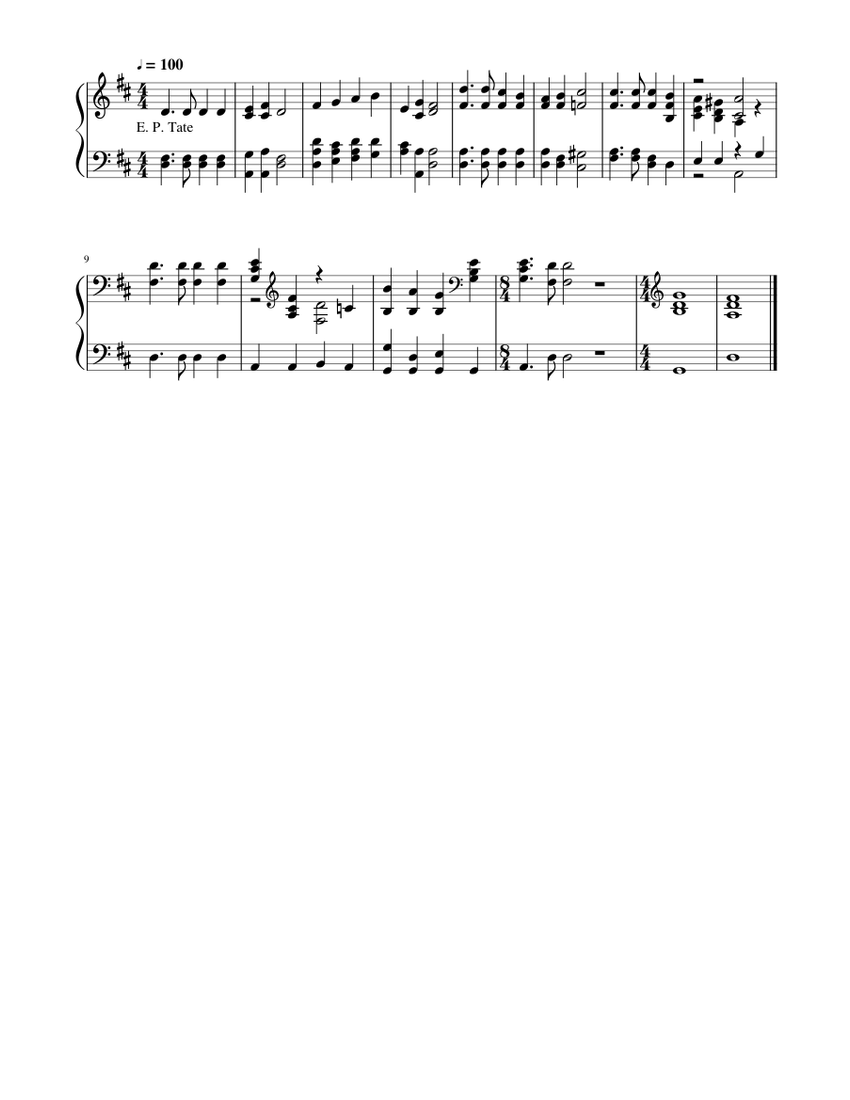 STOWELL (Tate) - E. P. Tate Sheet music for Piano (Solo) Easy ...