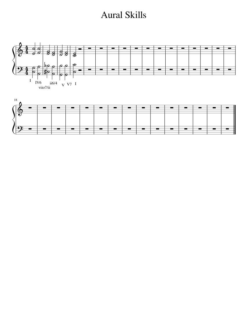 Aural Skills Sheet music for Piano (Solo) Easy | Musescore.com