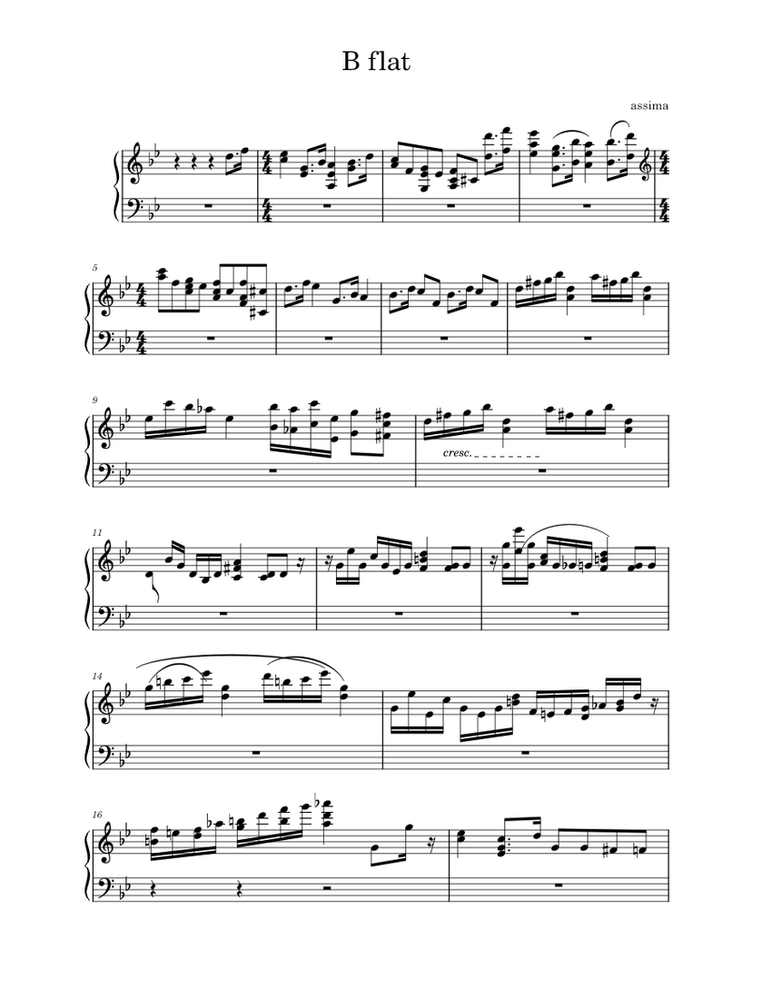 B flat Sheet music for Piano (Solo) | Musescore.com