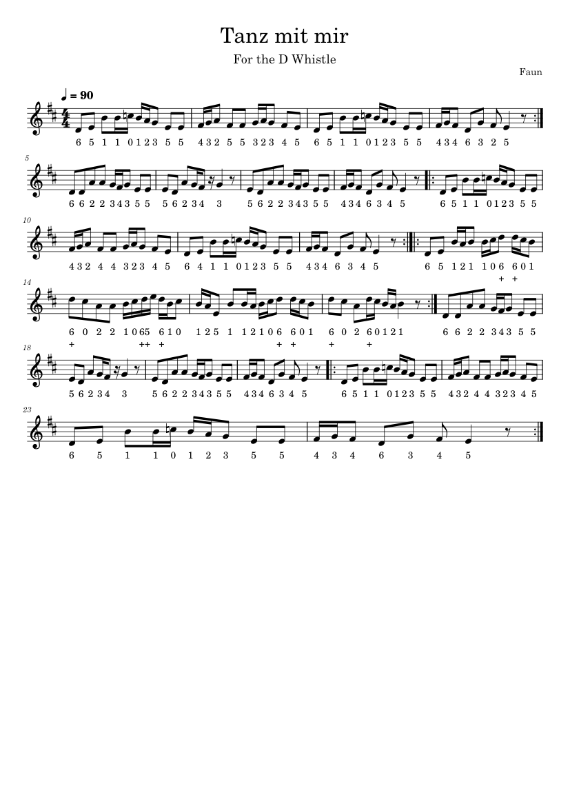 Tanz mit mir – Faun Tanz mit mir Sheet music for Flute (Solo ...