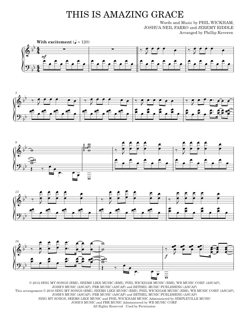 Play Official version of This is amazing grace Sheet Music by Phil ...